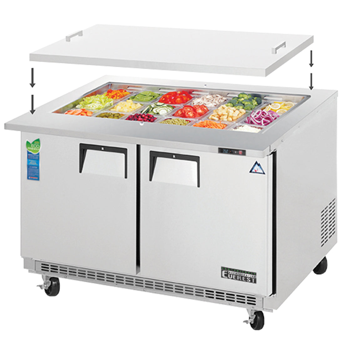 EVEREST OPEN TOP Prep Tables (Back Mounted Condensing Unit) – Austune